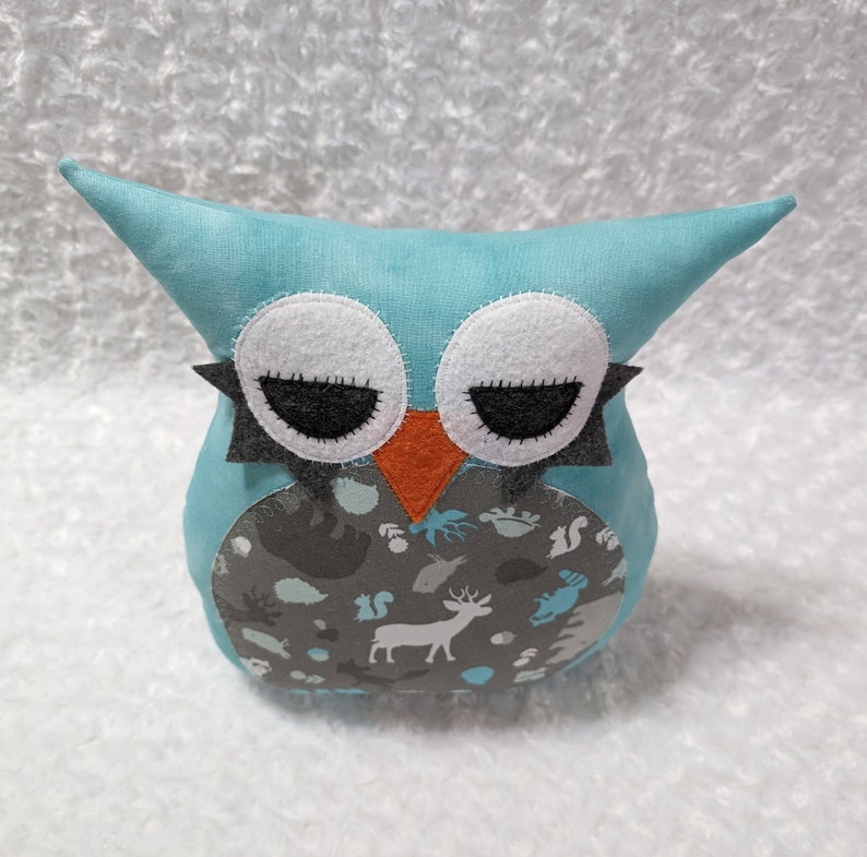 Owl Plush Toy. Owl Plush Pillow. Home Décor. Aqua Batik and Forest ...