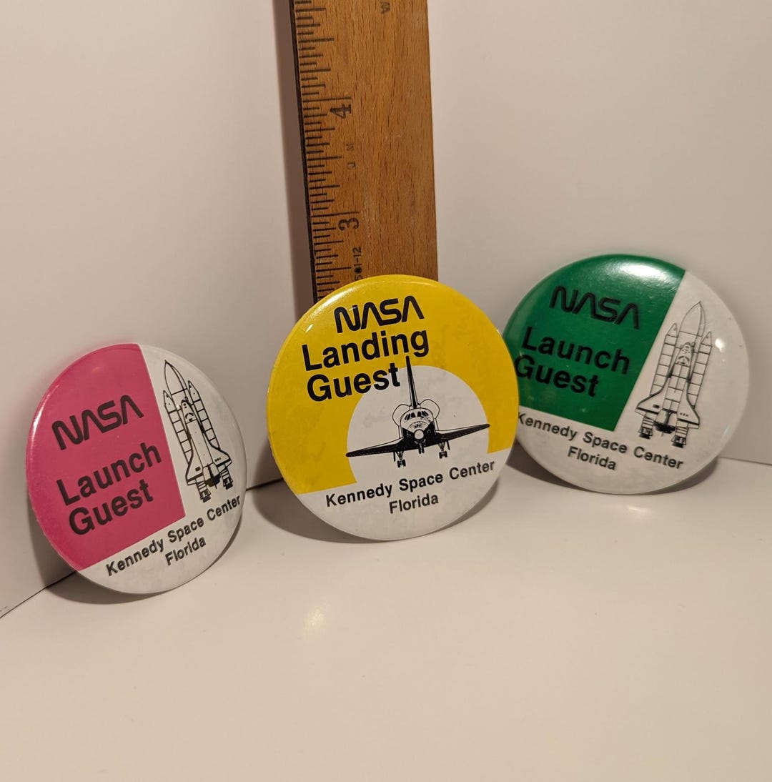 Vintage NASA Kennedy Space Center Launch and Landing Guest Pins - Etsy