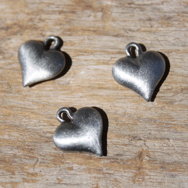Pewter Heart Charm - Etsy