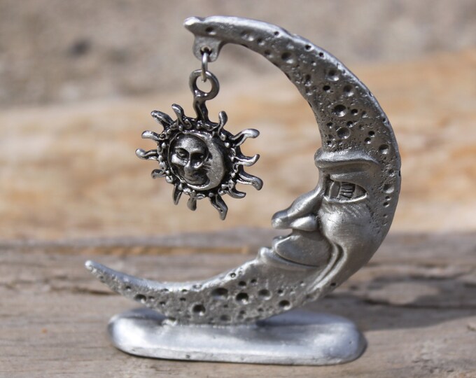 Hand Made in Michigan Made in MI Made Lead Free Pewter Moon Figurine ...