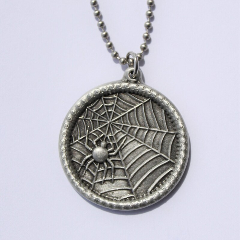 Spider Necklace Pewter - Etsy