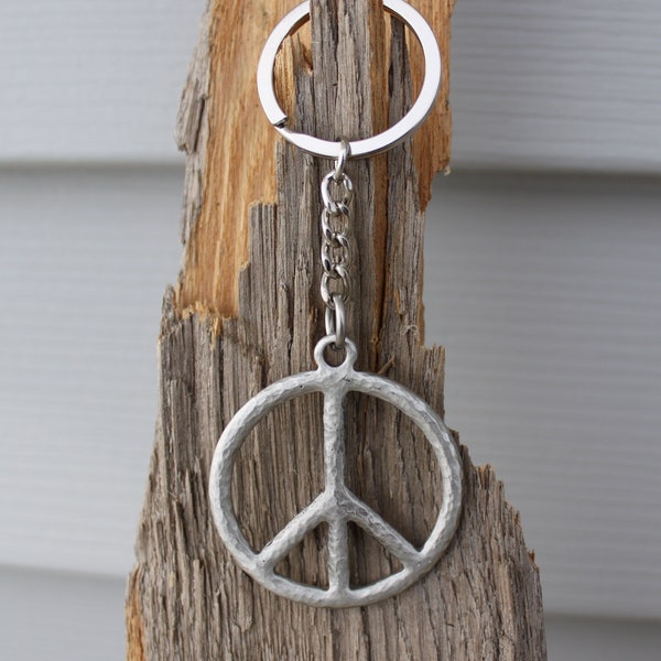 Peace Sign Keychain - Etsy