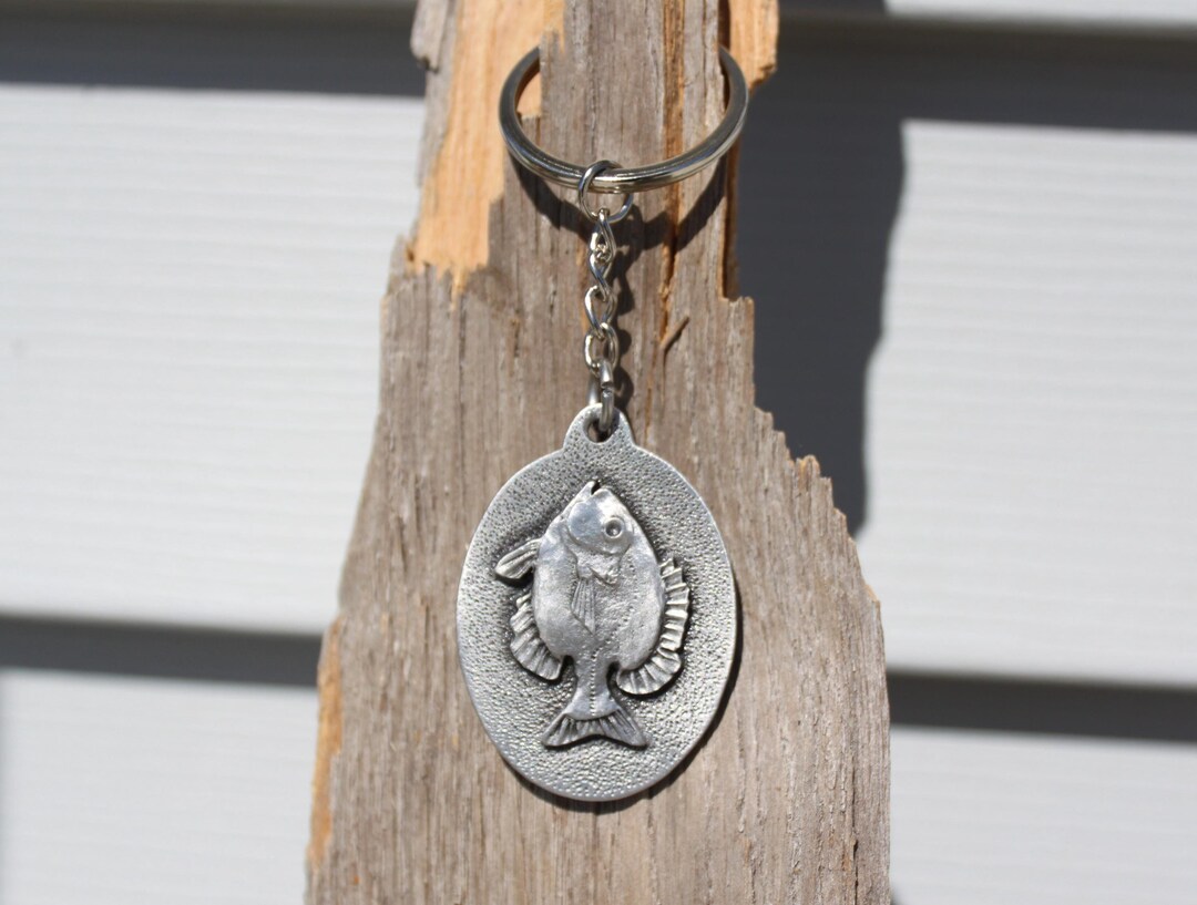 Lead Free Pewter Bluegill Keychain Fish Key Chain Fishing Fisherman ...