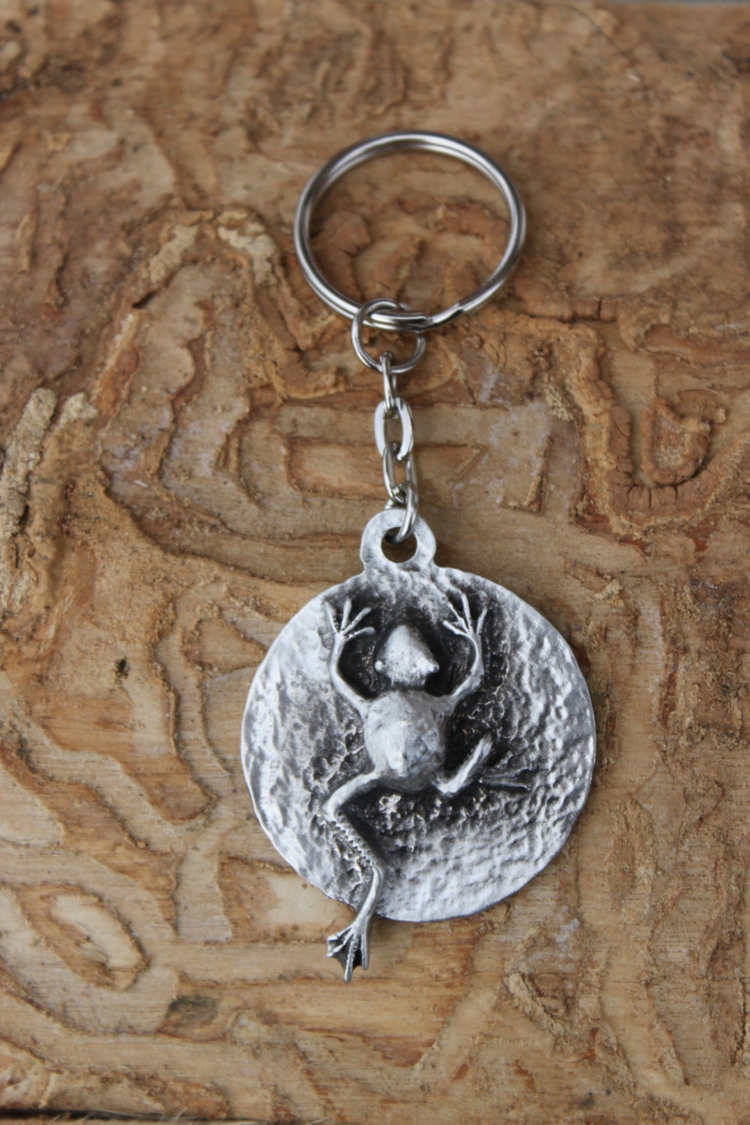 Hand Made Lead Free Pewter Frog Keychain Pendant Fine Pewter Key Chain ...