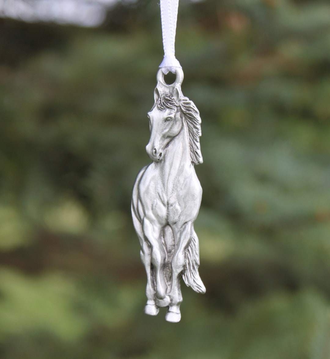 Lead Free Pewter Horse Ornament Fine Pewter Decoration Pony Front View ...