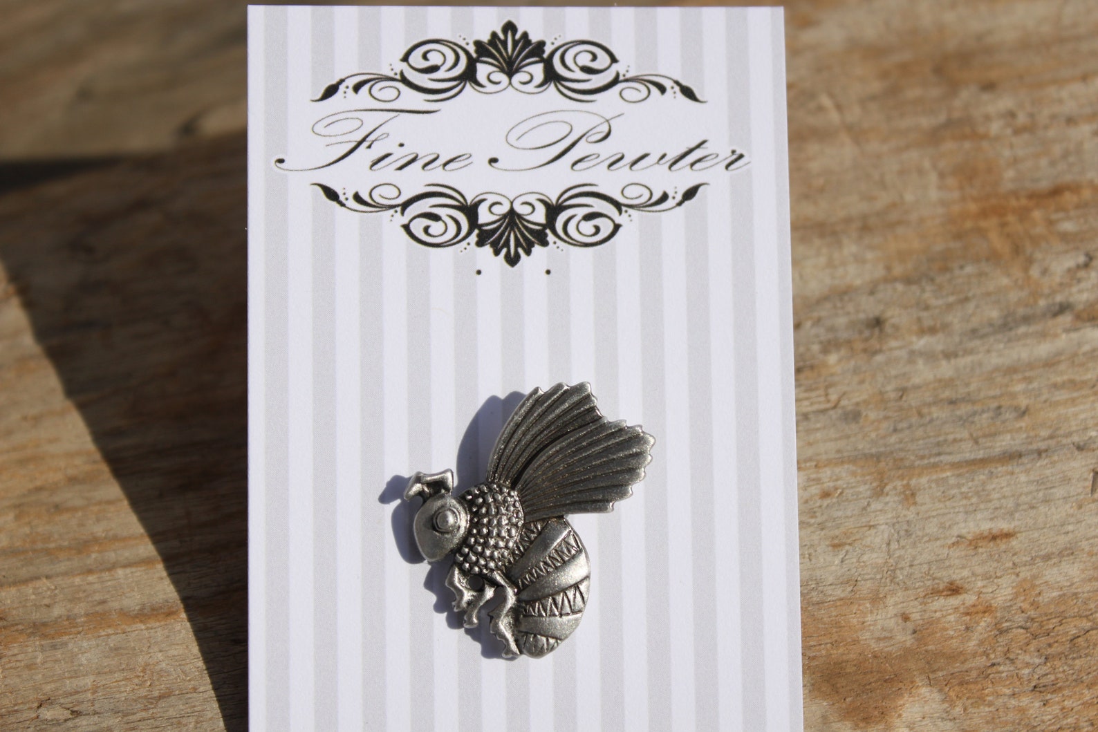 Hastings Pewter Hand Made Lead Free Pewter Bee Pin Lapel Pin Tie Tack ...