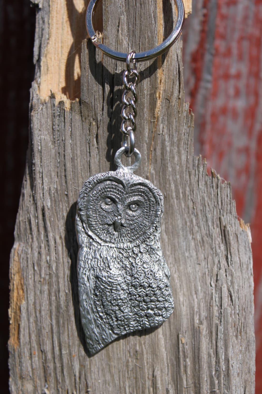 Lead Free Pewter Barn Owl Keychain Owl Key Chain Barn Owl Birthday Gift ...