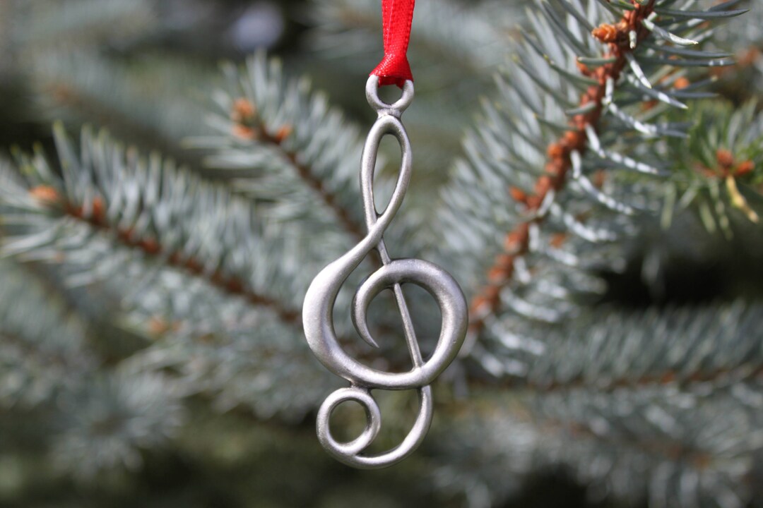 Lead Free Pewter Music Note Ornament Treble Clef Ornament Music ...