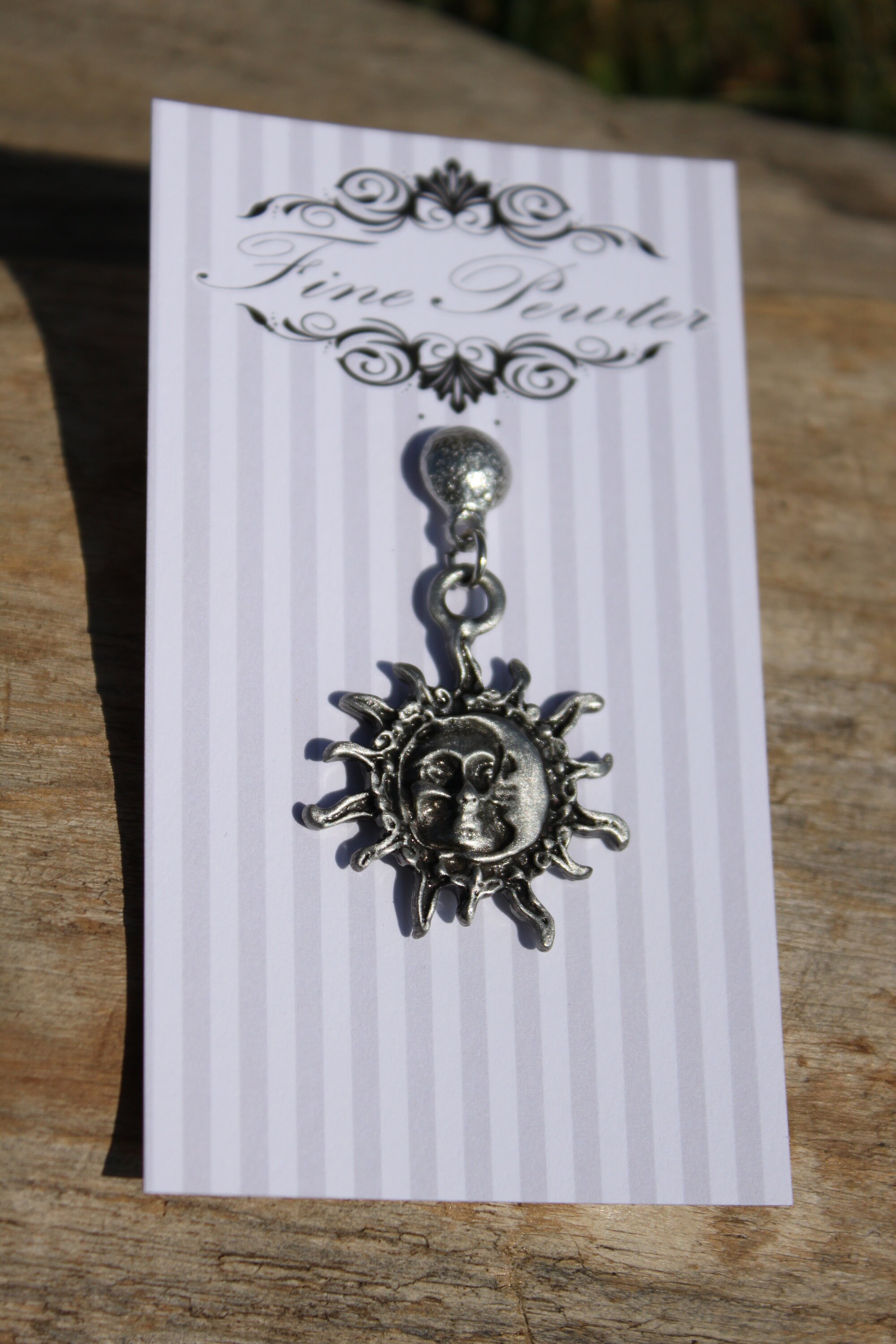 Hastings Pewter Lead Free Pewter Dangle Pin With Celestial Sun & Moon ...