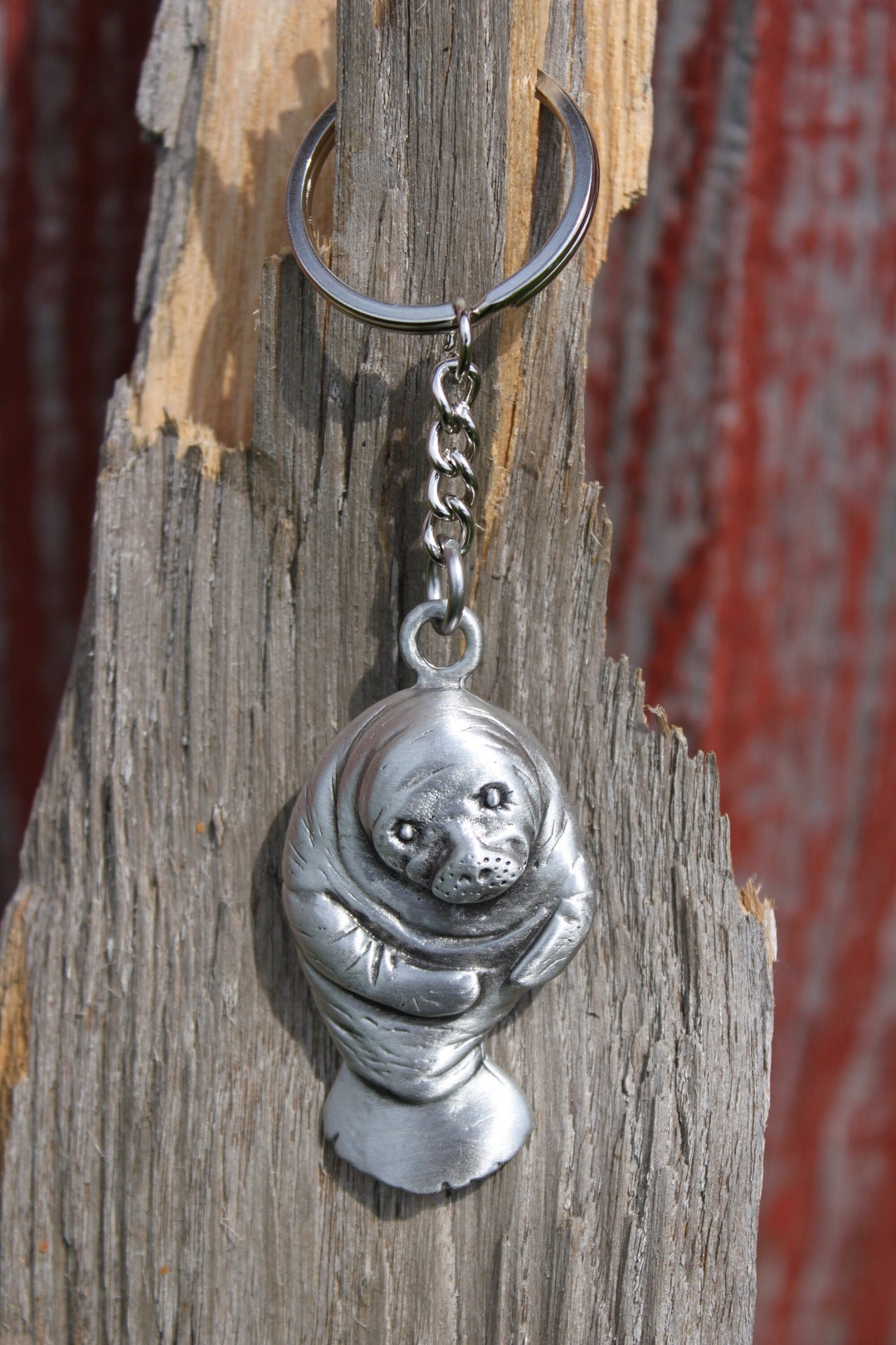 Lead Free Pewter Manatee Keychain Manatee Key Chain Birthday Car Keys ...
