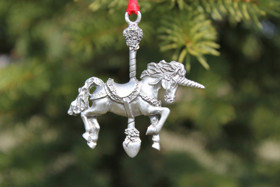 Lead Free Pewter Carousel Unicorn Ornament Stocking Stuffer Gift Window ...