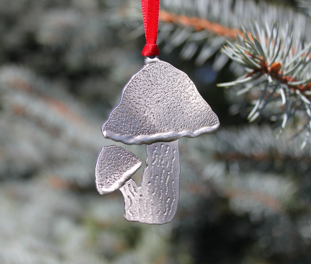Lead Free Pewter Mushrooms Ornament Christmas Tree Mushroom Car Charm ...