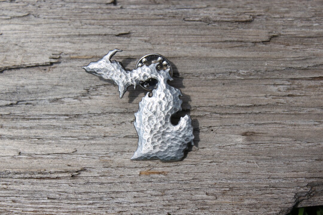 Hand Made Lead Free Pewter Michigan Pin Lapel Pin Brooch Hat Pin State ...