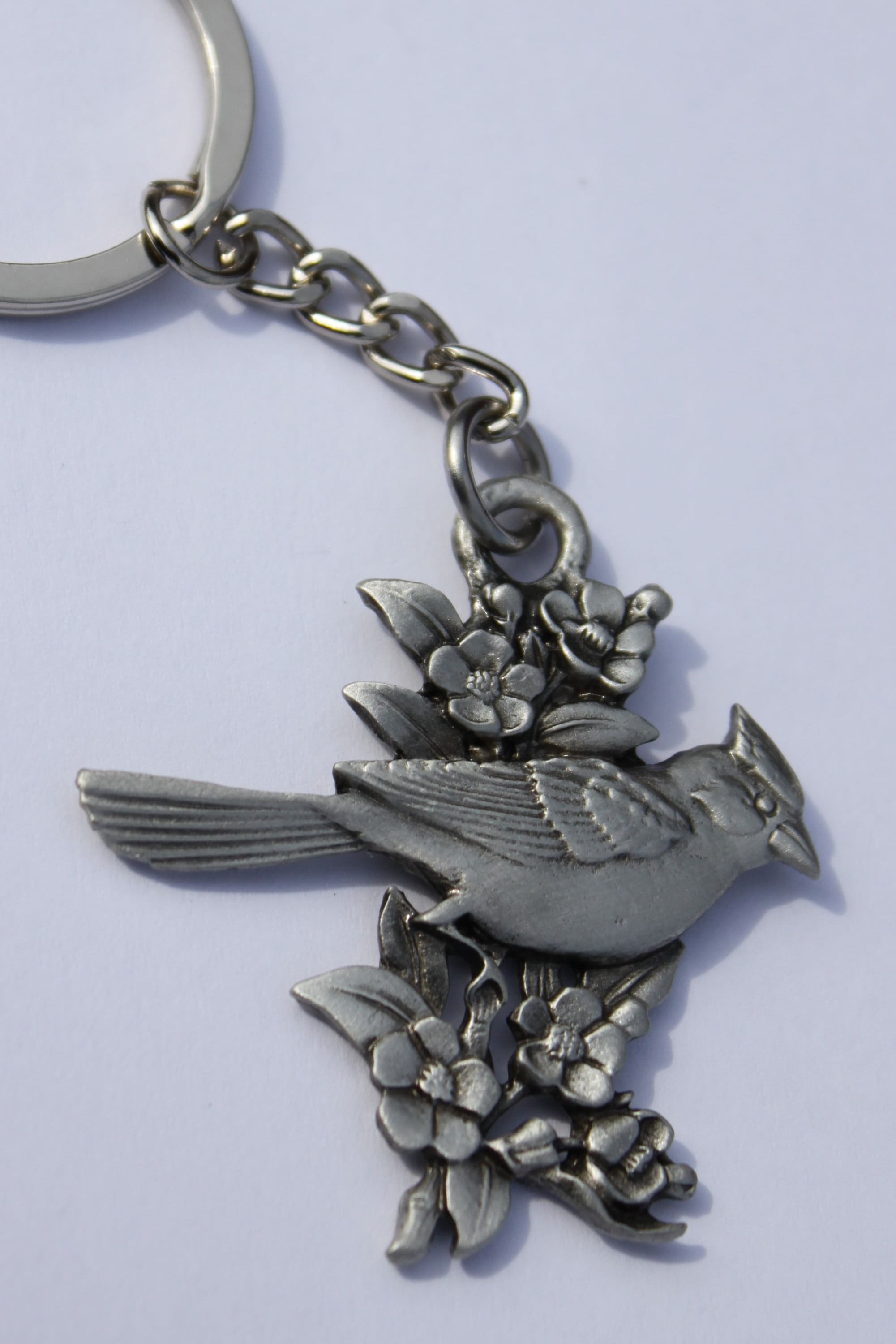 Lead Free Pewter Cardinal Keychain Fine Pewter Bird Key Chain | Etsy