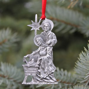Lead Free Pewter Nativity Scene Ornament Religious Gift Jesus Made in ...