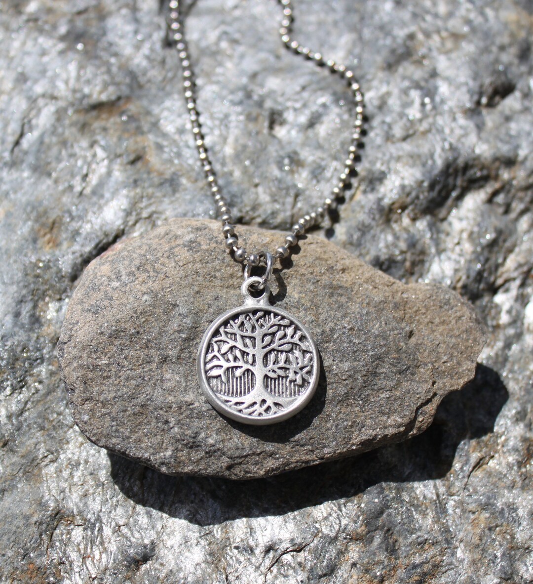 Hand Made Lead Free Pewter Tree of Life Necklace Pendant Stainless ...