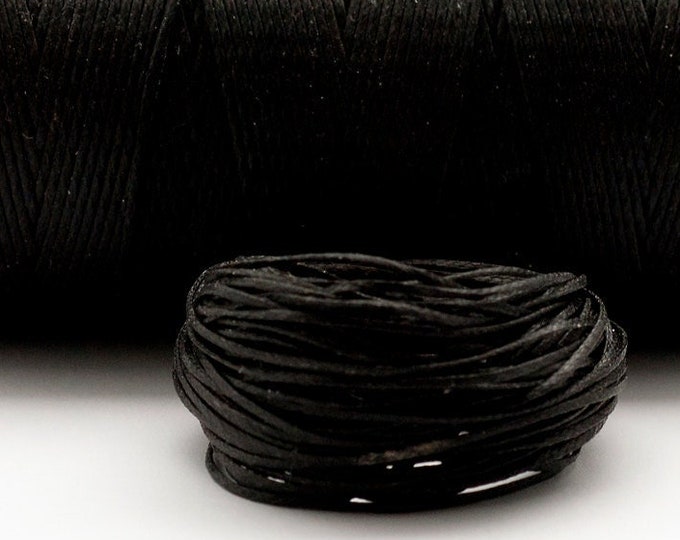 Linen Black Waxed Thread 1 Mm, Linen Cord, Thread for Jewelry Making ...