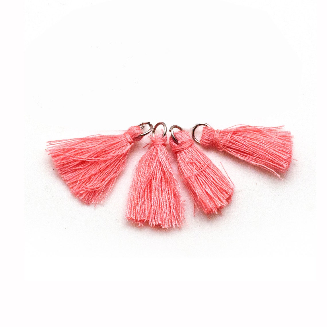 Pink Cotton Tassels With Jump Rings, 10pcs Tassels 25mm, DIY Craft ...