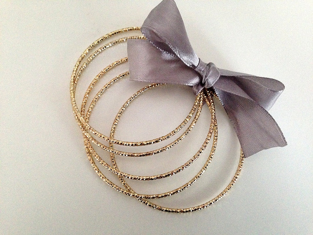 5 Pcs Golden Bangles, Bracelet Blank Finding, Micro-faceted Sparkling ...