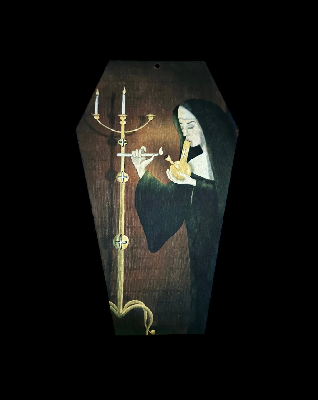 12 In. Bad Nun Coffin Wood Sign - Etsy