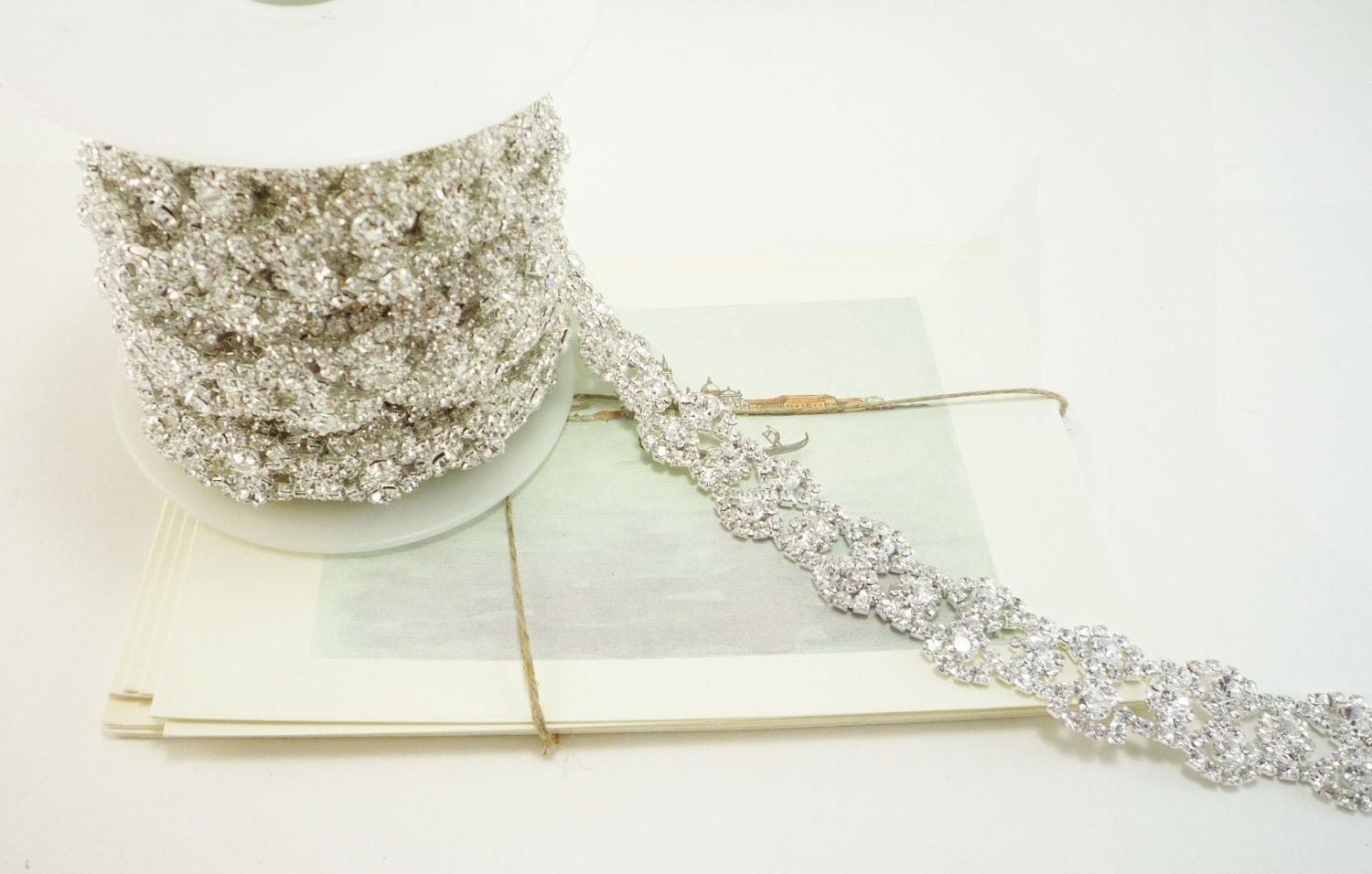 Silver Rhinestone Border