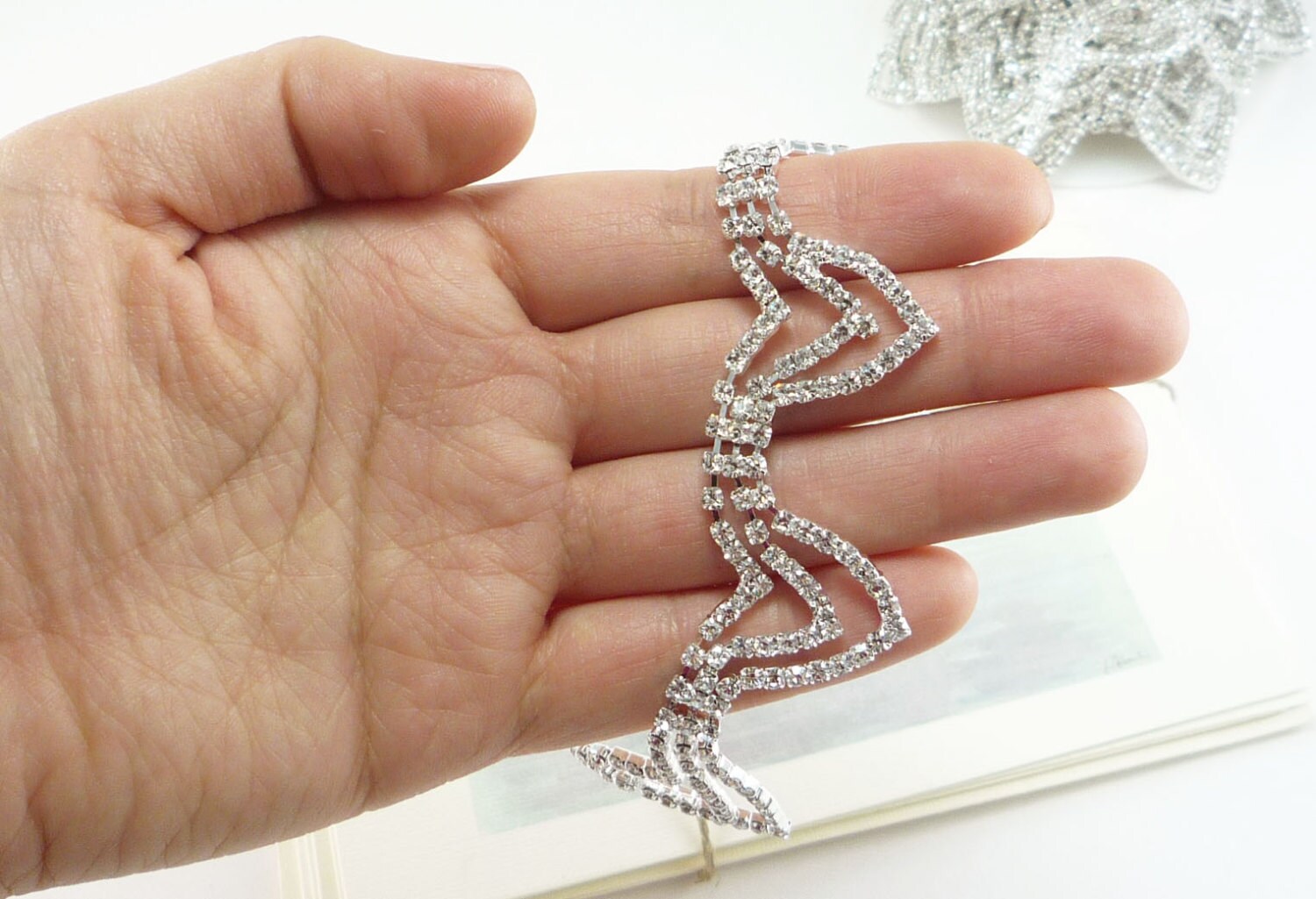 Silver Rhinestone Garland Trim Rhinestone Chain Rhinestone - Etsy