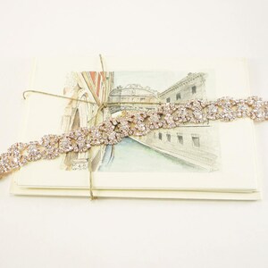 Rose Gold Rhinestone Luxury Border Trim, Clear Crystal Trim, Wedding ...