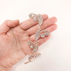 Rose Gold Rhinestone Leaf Trim, Rhinestone Chain, Clear Crystal Trim ...