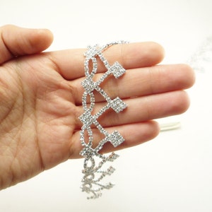Diamond Silver Rhinestone Trim, Rhinestone Chain, Wedding Rhinestone ...