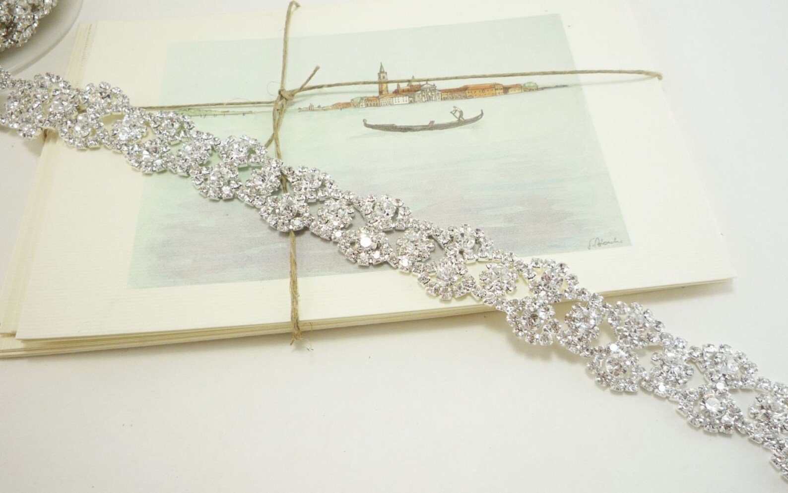 Silver Rhinestone Luxury Border Trim Clear Crystal Trim - Etsy