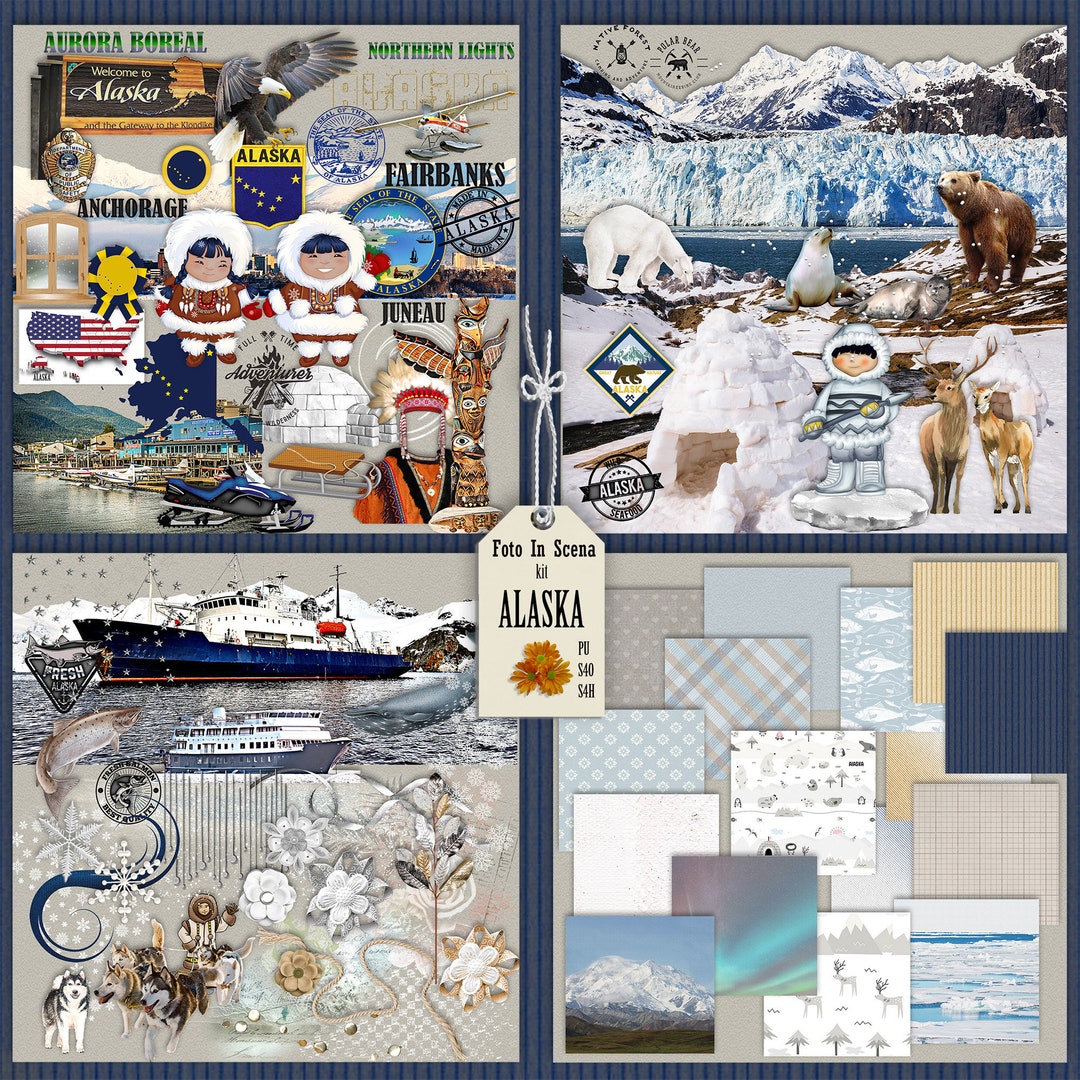 Digital Kit ALASKA, Eskimo, Igloo, Winter - Etsy