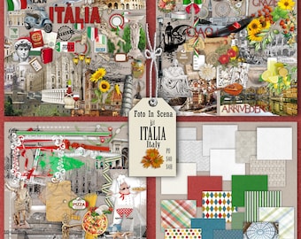 Rome Italy Scrapbook KIT digital Embellishments and Scrapbook - Etsy