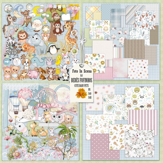 Digital kit CUTE BABY PETS baby animals pets animals | Etsy