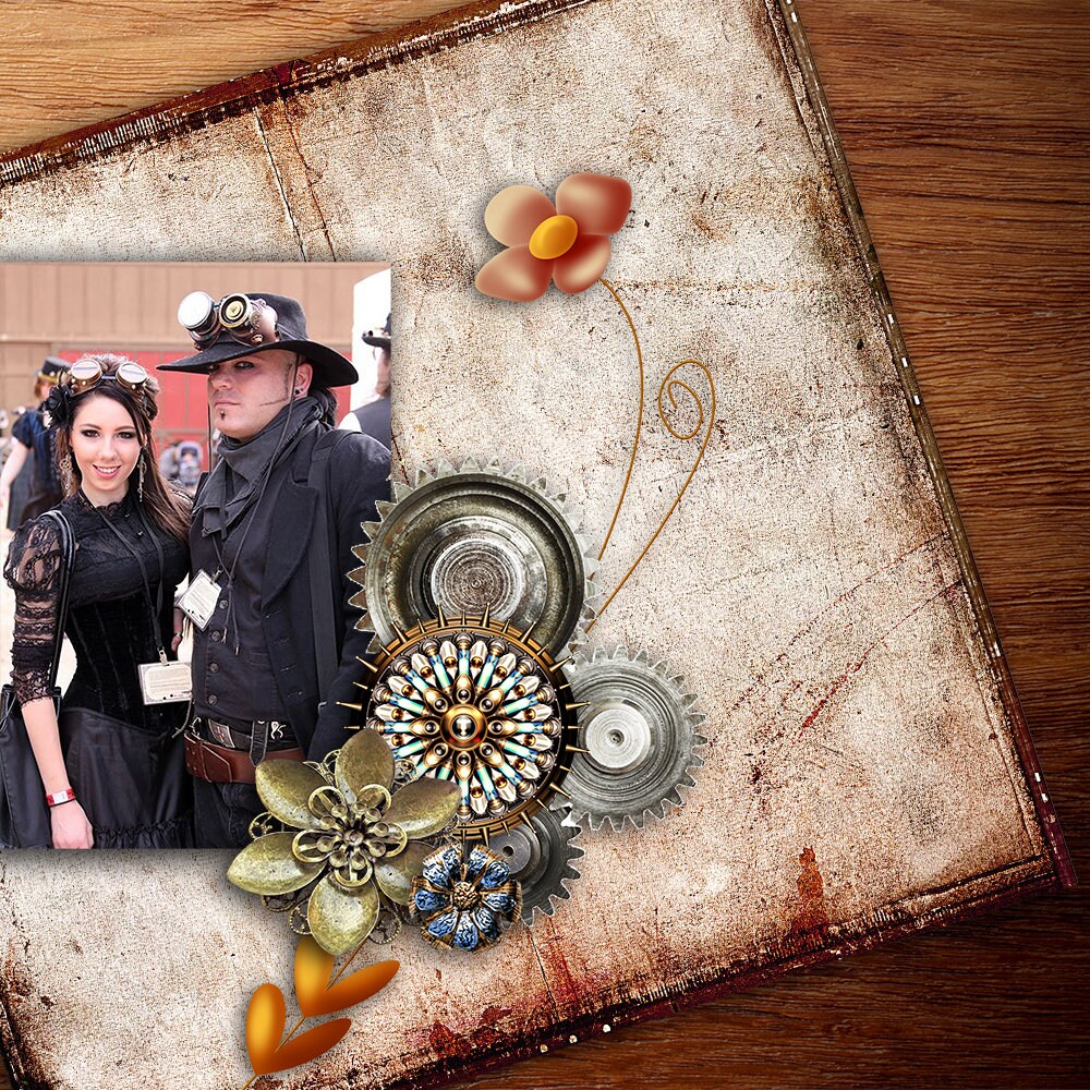 Scrapbooking Papercraft Digital kit STEAMPUNK fantasy scientifc fiction ...