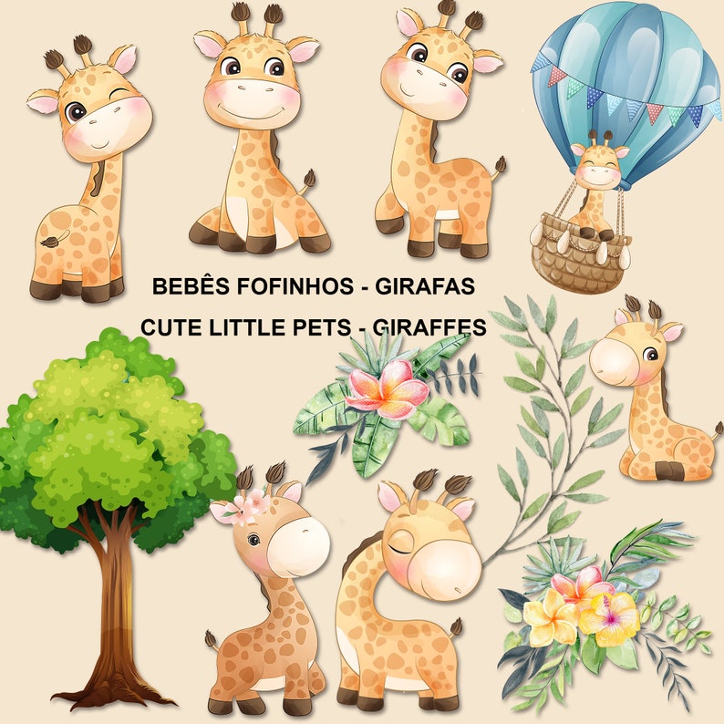 CUTE BABY GIRAFFE - Instant Download - Etsy