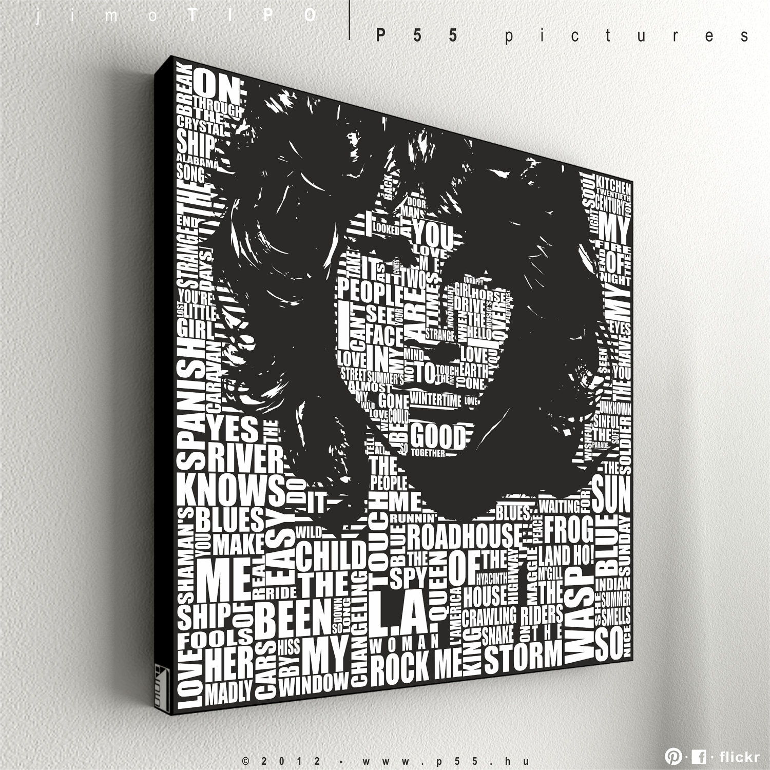 P55 Jim Morrison Tipography Acryl & Vinyl Artwork 55 X 55 - Etsy