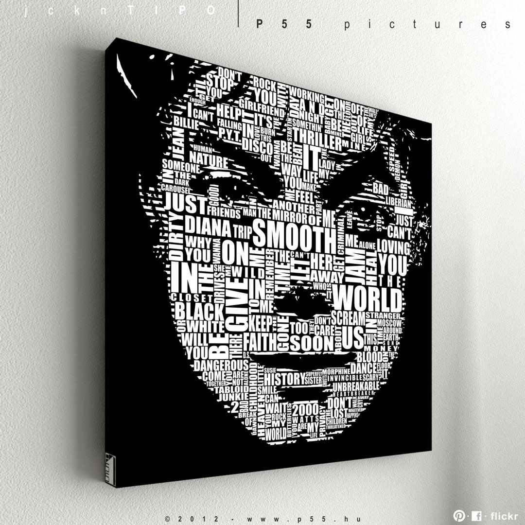 P55 Michael Jackson Typography Acryl & Vinyl Artwork - Etsy