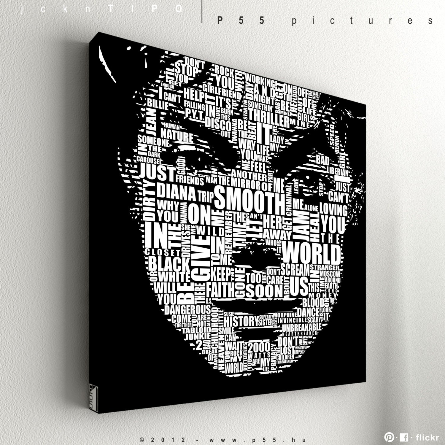 Michael Jackson Typography Art - Acrylic & Vinyl Portrait (55x55 Cm) - Etsy
