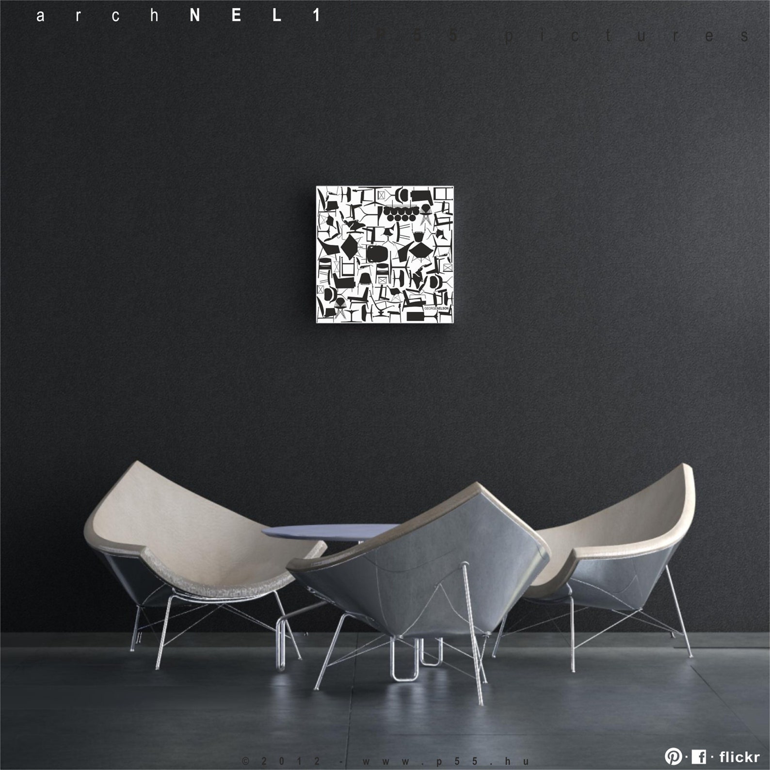 George Nelson No.1 Acryl & Vinyl Artwork 55 X 55 Cm - Etsy