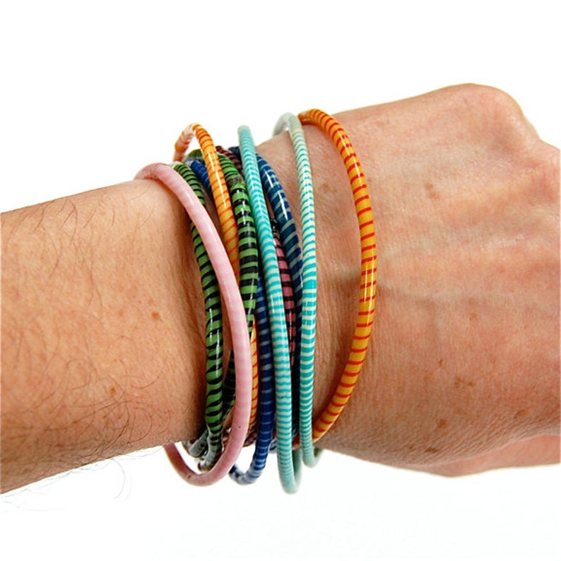 Fair Trade Bracelet Set of 10 Made From Recycled Flip Flops - Etsy