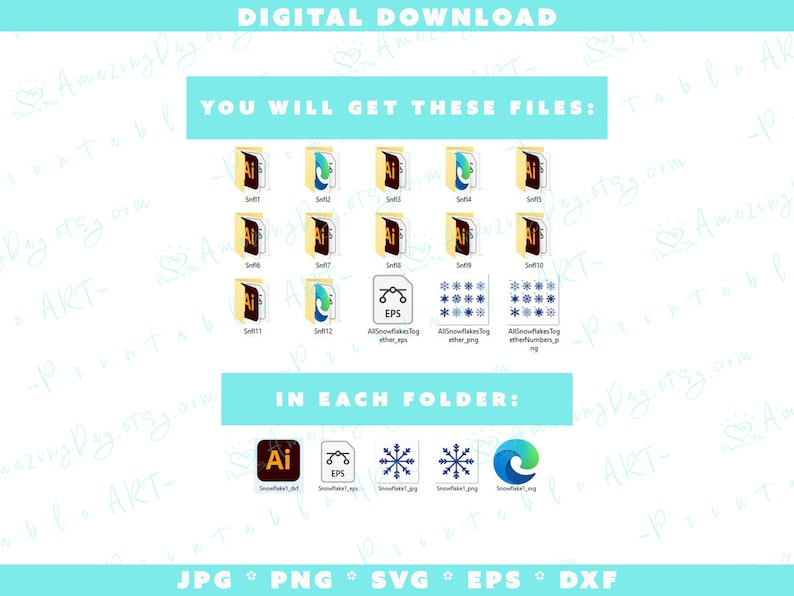SNOWFLAKE DOWNLOAD SVG| Digital Snowflake Bundle Svg, Png, Jpg, Eps ...
