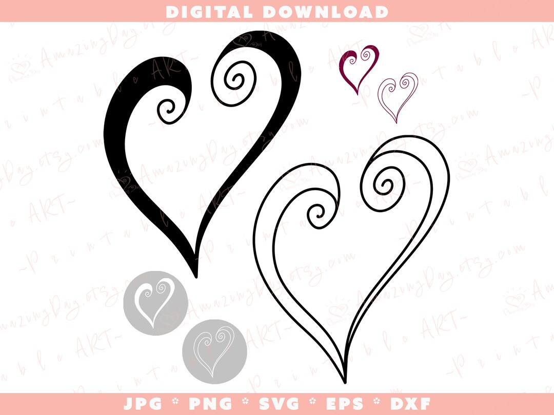 Open HEART DOWNLOAD | Digital Heart Bundle SVG, Png, Jpg, Eps, Dxf ...