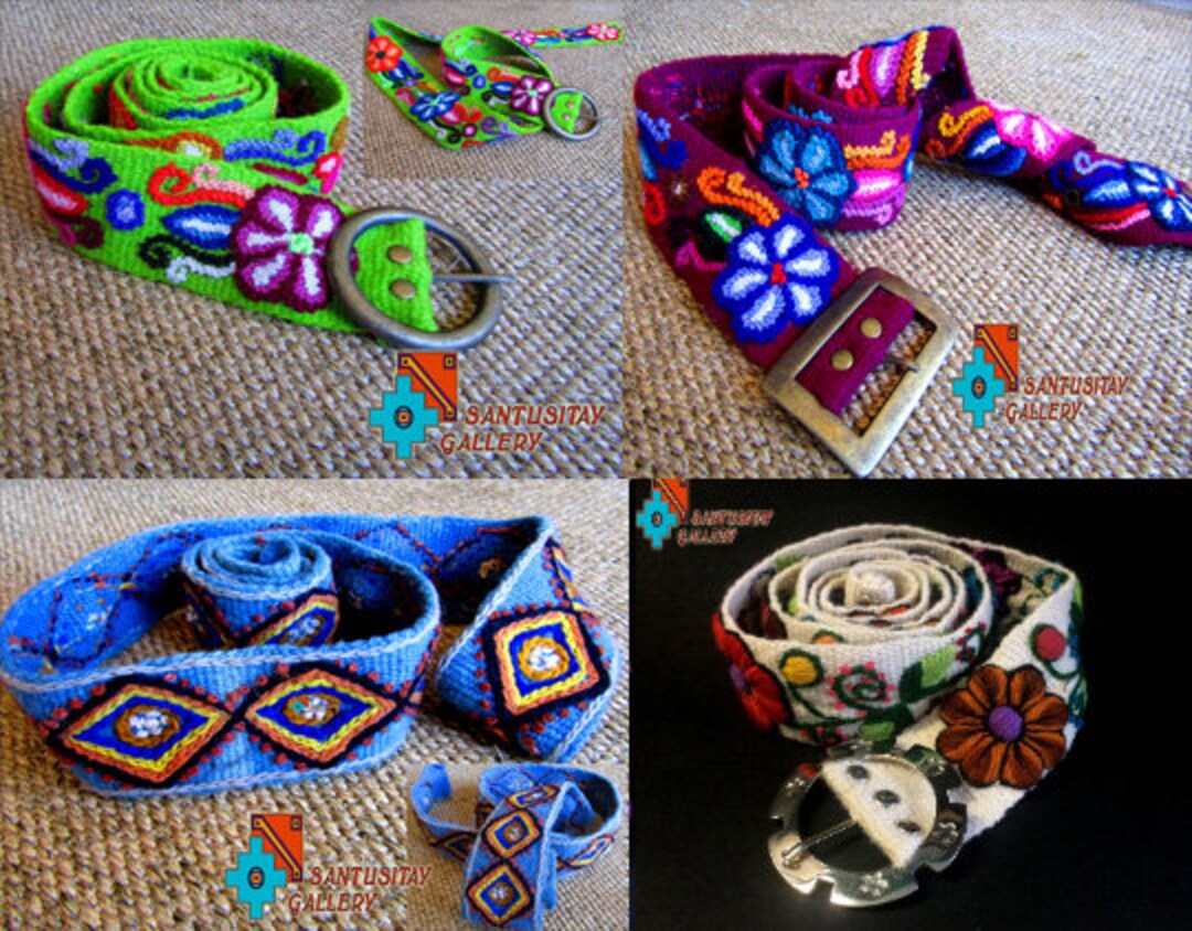 Colourful Hand Embroidered Belt Hand Made on the Loom and Decorated ...