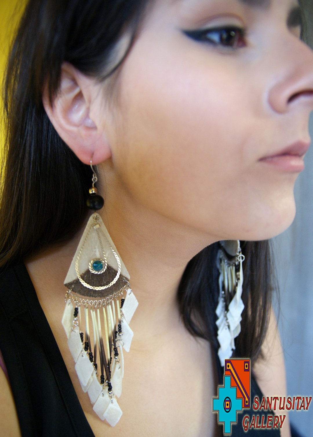 Stunning Lightweight Long Natural Earrings Hand Made Driftwood Acai ...