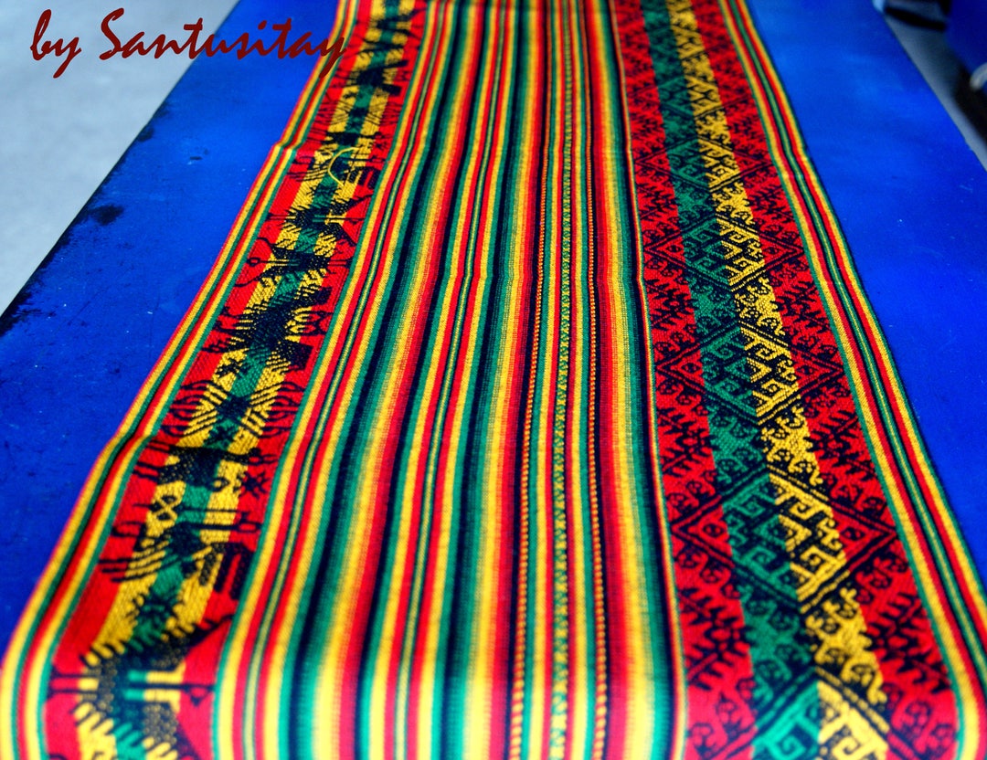 South American Ethnic Table Runner 240x32 Cm Brown Blue Red Ecrue Table ...