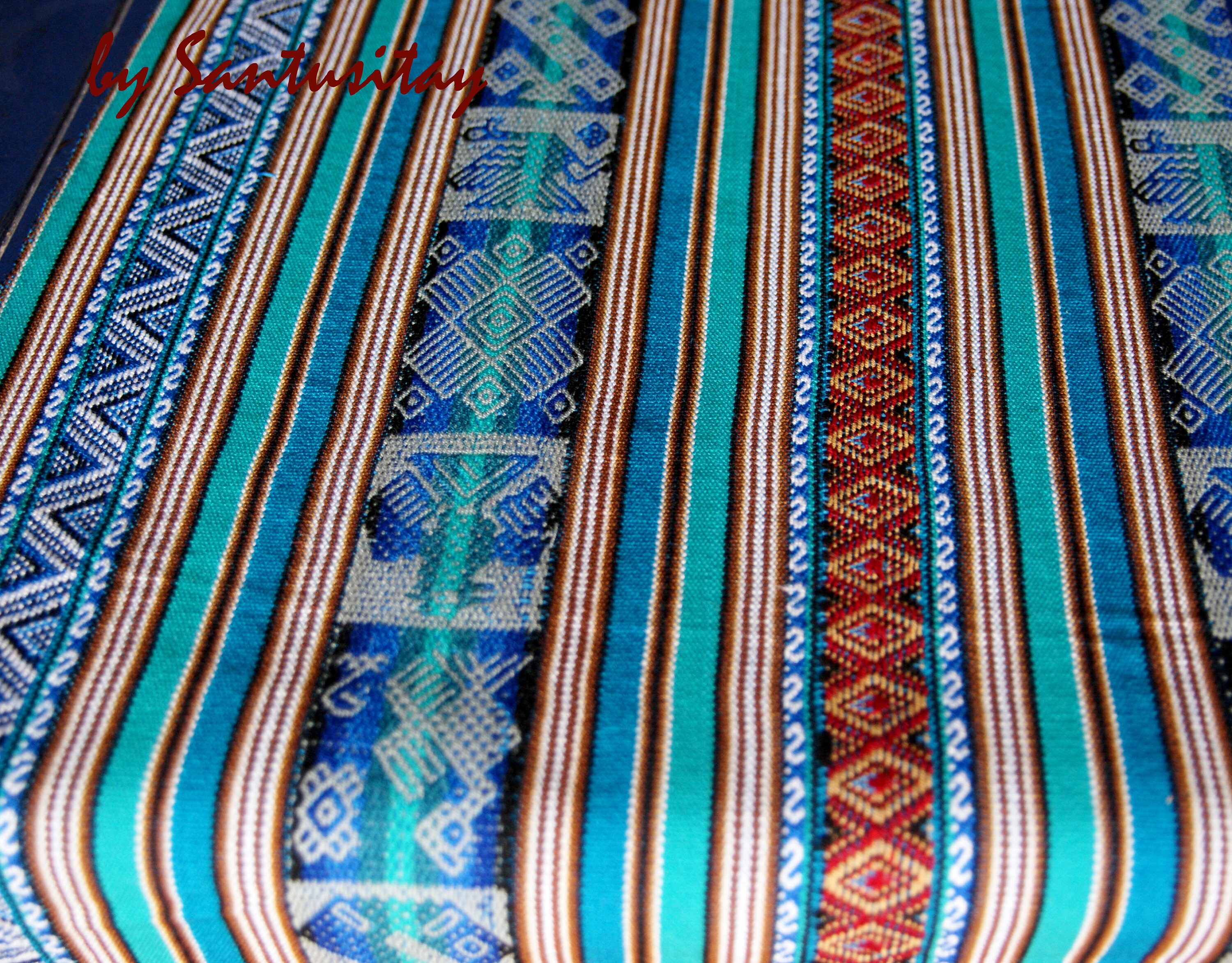 South American Ethnic Table Runner 240x32 Cm Brown Blue Red Ecrue Table ...