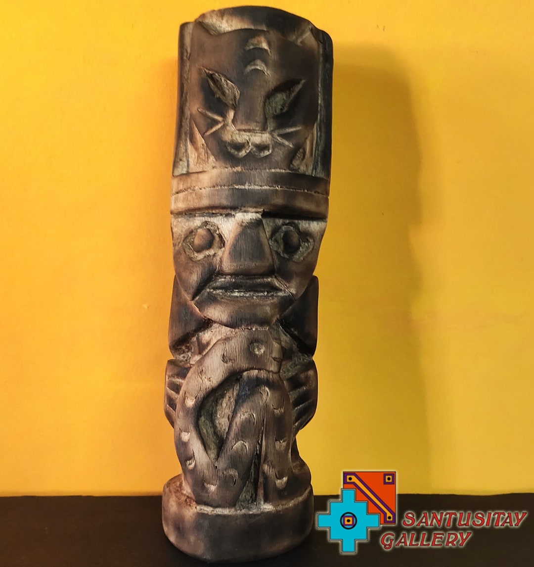 Chonta Wood Inca 's Trilogy Ceremonial Statue Sculpture Condor Snake ...