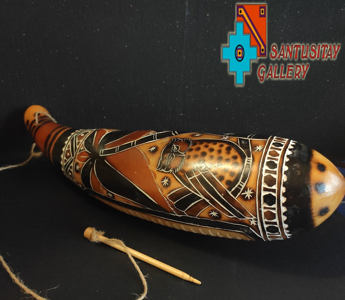 South American Carved Instrument Guiro Peruvian Folk Art Hand Carved ...