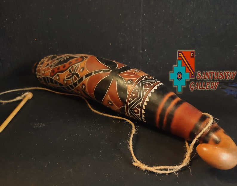 South American Carved Instrument Guiro Peruvian Folk Art Hand Carved ...
