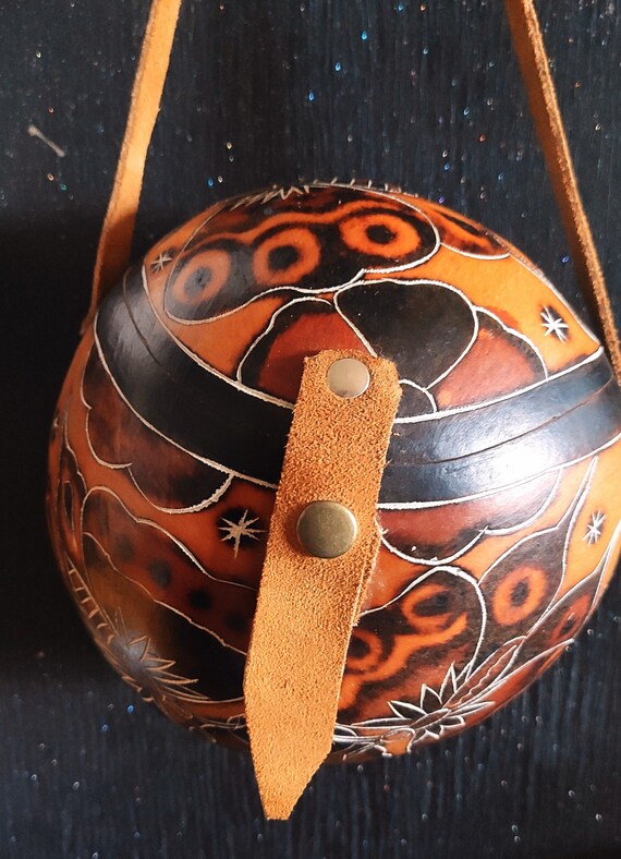Peruvian Carved Gourd Calabash Bag Handshoulder Tribal - Etsy